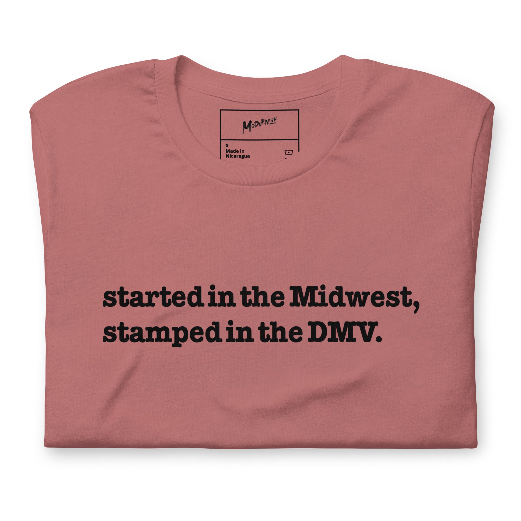 Started In The Midwest, Stamped In The DMV Unisex T-Shirt - Black Writ ...